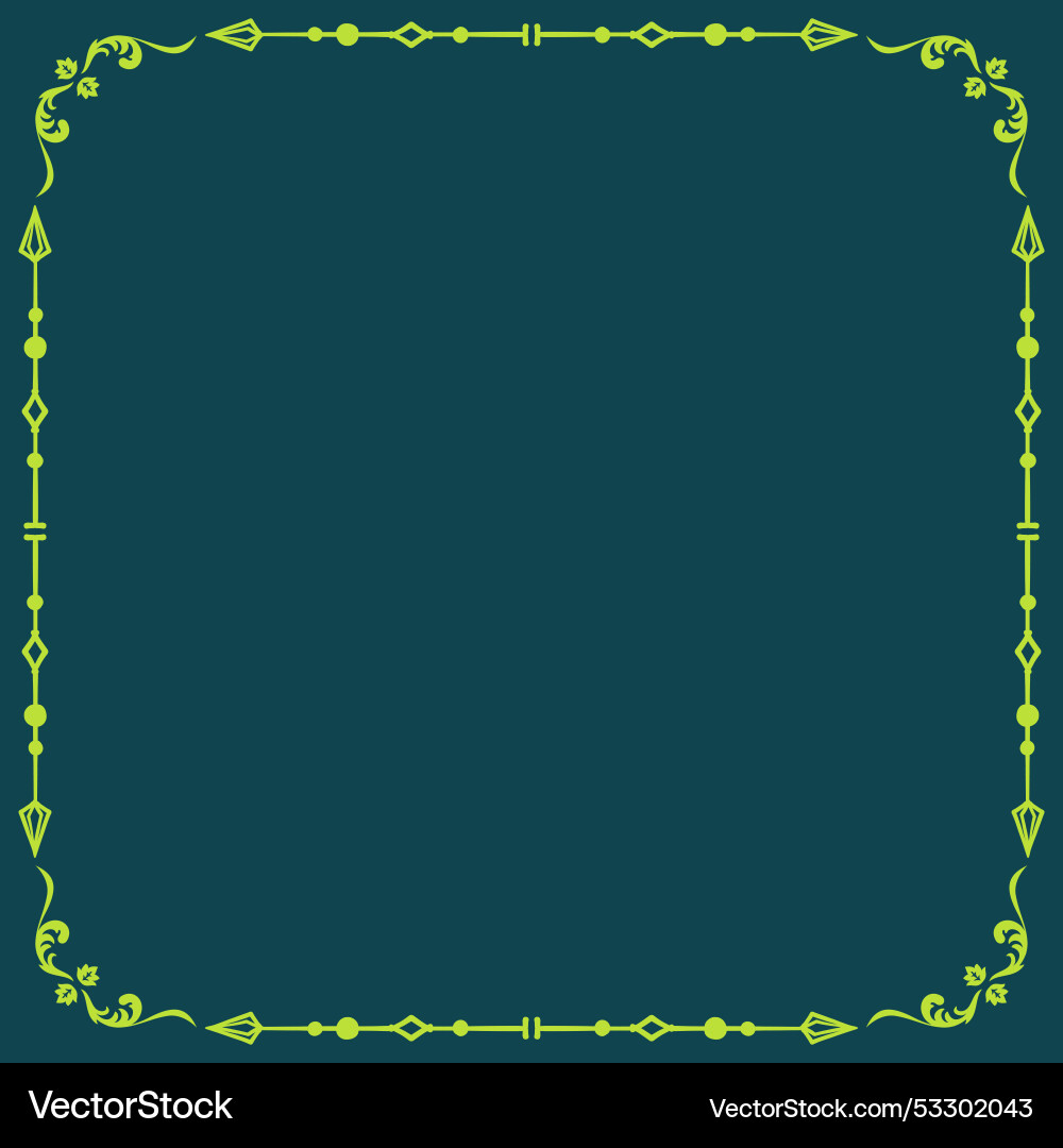 Elegant decorative border with geometric and flora