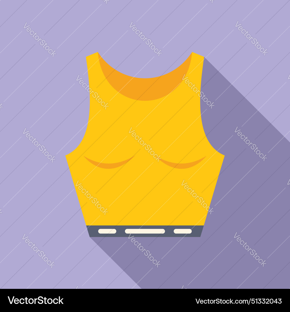 Flat design yellow sports bra icon Royalty Free Vector Image