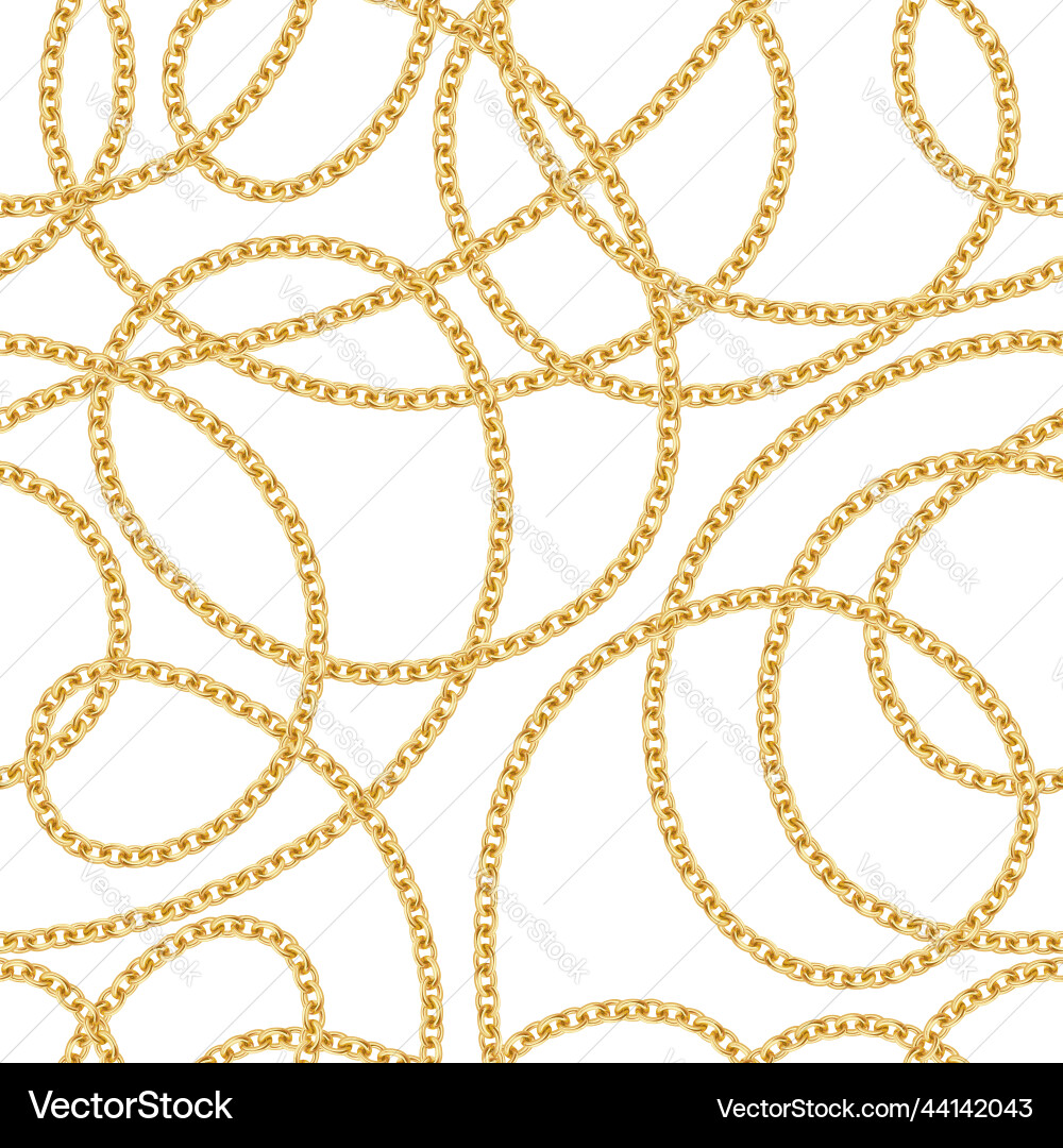 Golden chain seamless pattern for textile design Vector Image