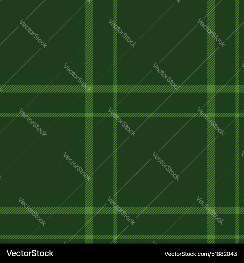 Plaid seamless pattern in green check fabric Vector Image