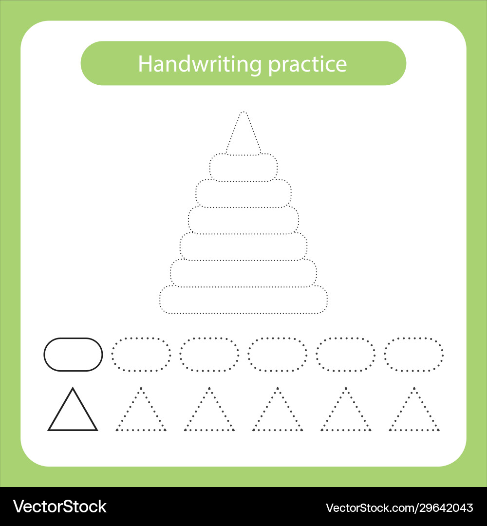 Pyramid kids toys theme handwriting practice sheet