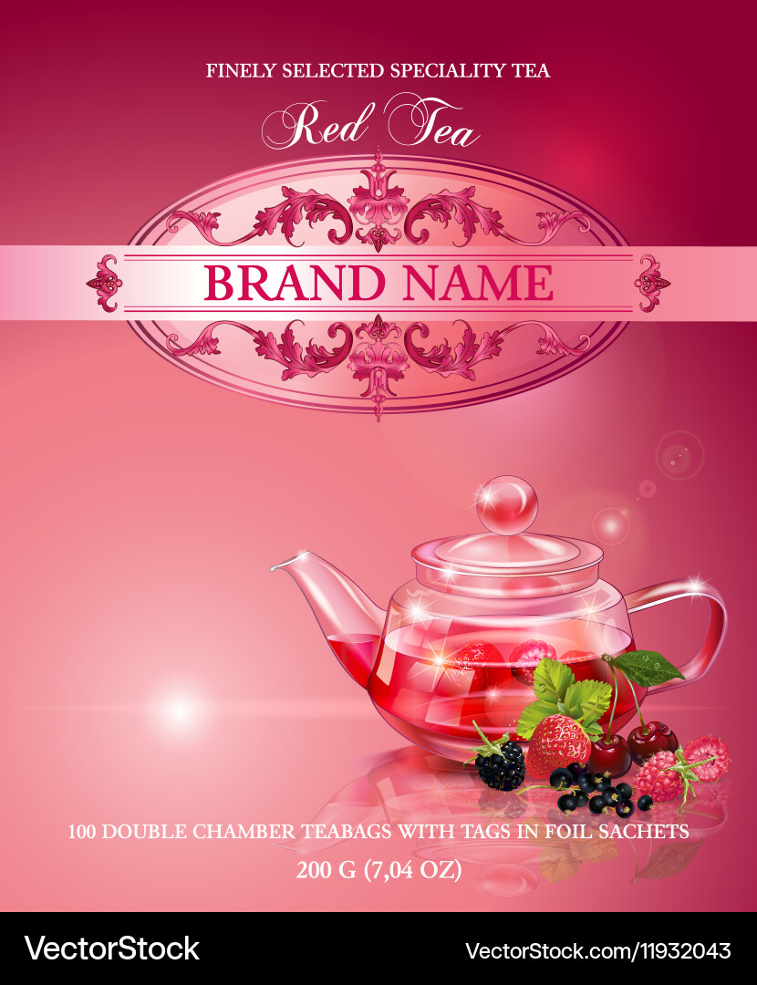 Red tea banner Royalty Free Vector Image - VectorStock