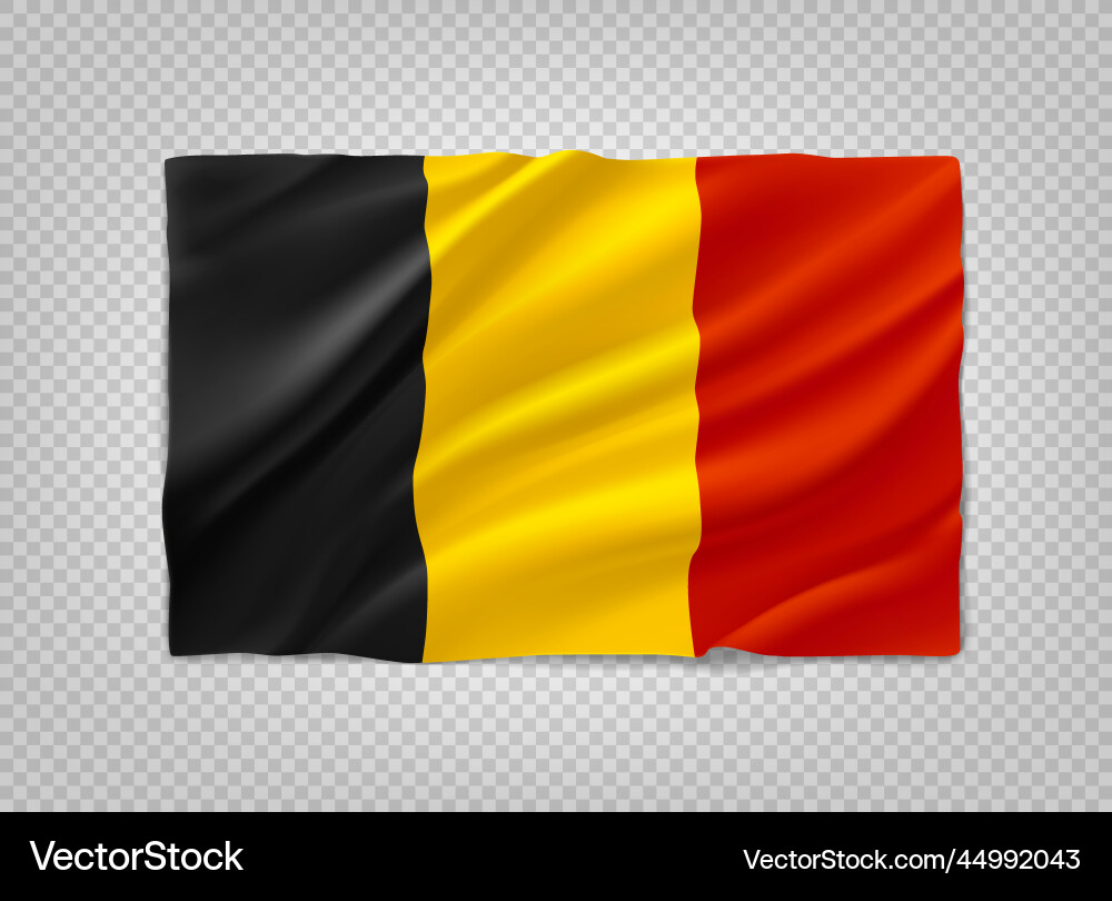 Red yellow and flag of belgium 3d object Vector Image