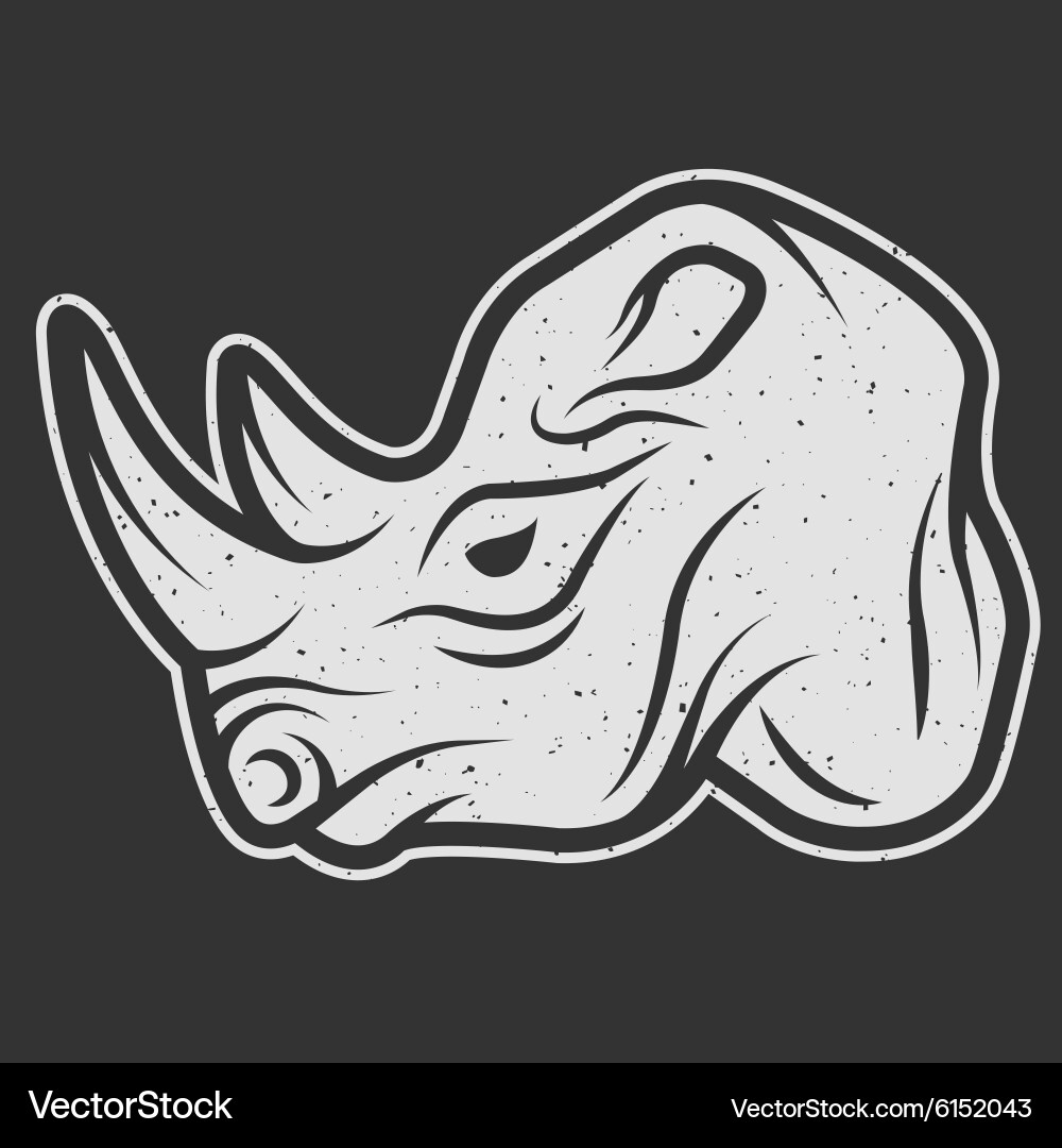 Rhino symbol logo for dark background Royalty Free Vector