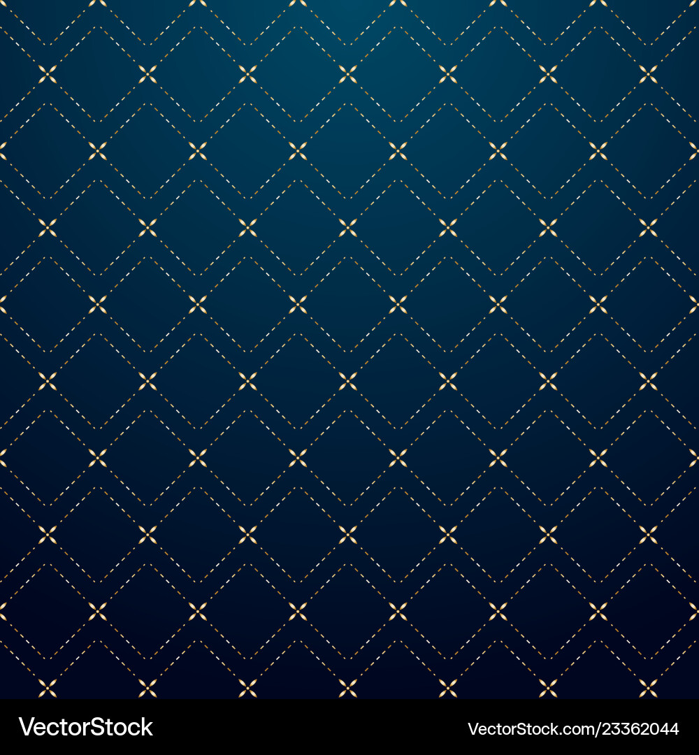Abstract geometric squares gold dash line pattern Vector Image