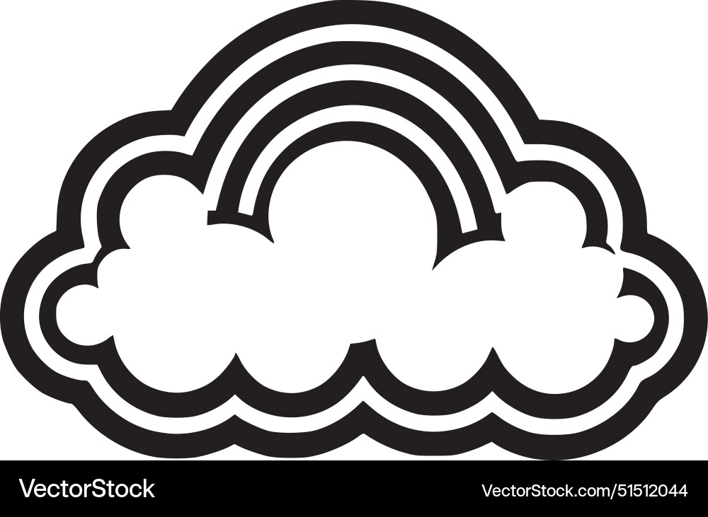 Cloud - minimalist and flat logo Royalty Free Vector Image