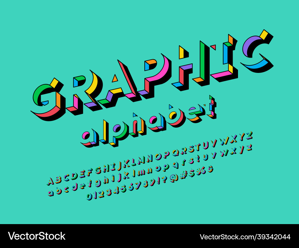 Colorful font Royalty Free Vector Image - VectorStock