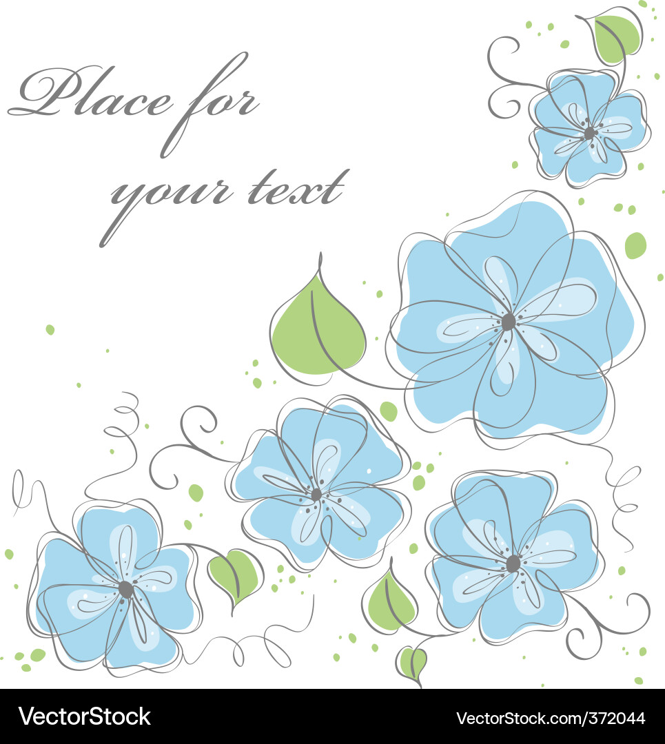 Cute blue floral background Royalty Free Vector Image