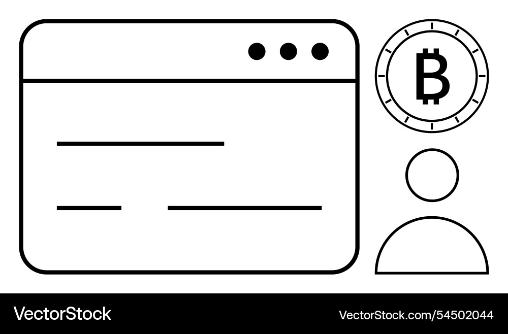 Digital wallet interface with cryptocurrency Vector Image