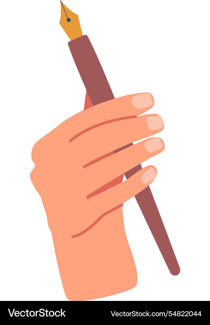Hand Holding Ink Pen Royalty Free Vector Image