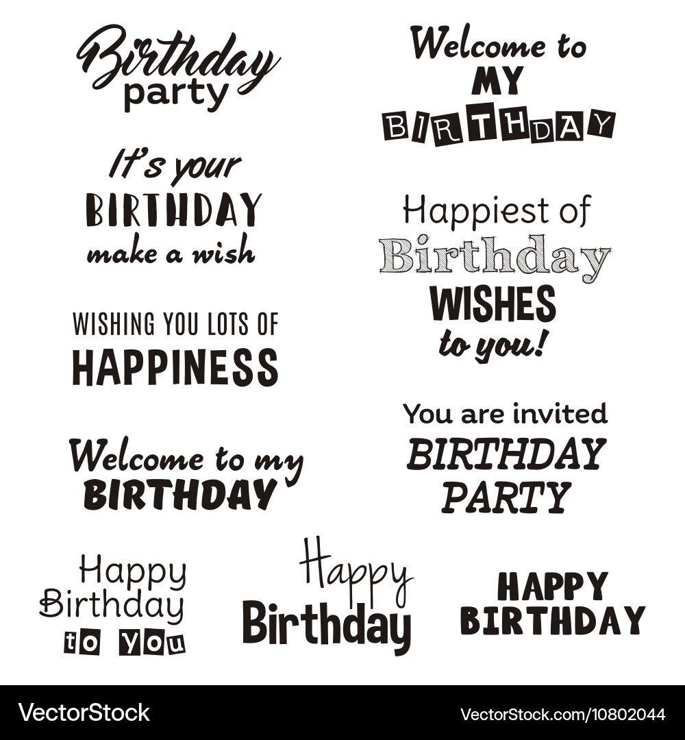 Happy birthday typography text isolated on white Vector Image