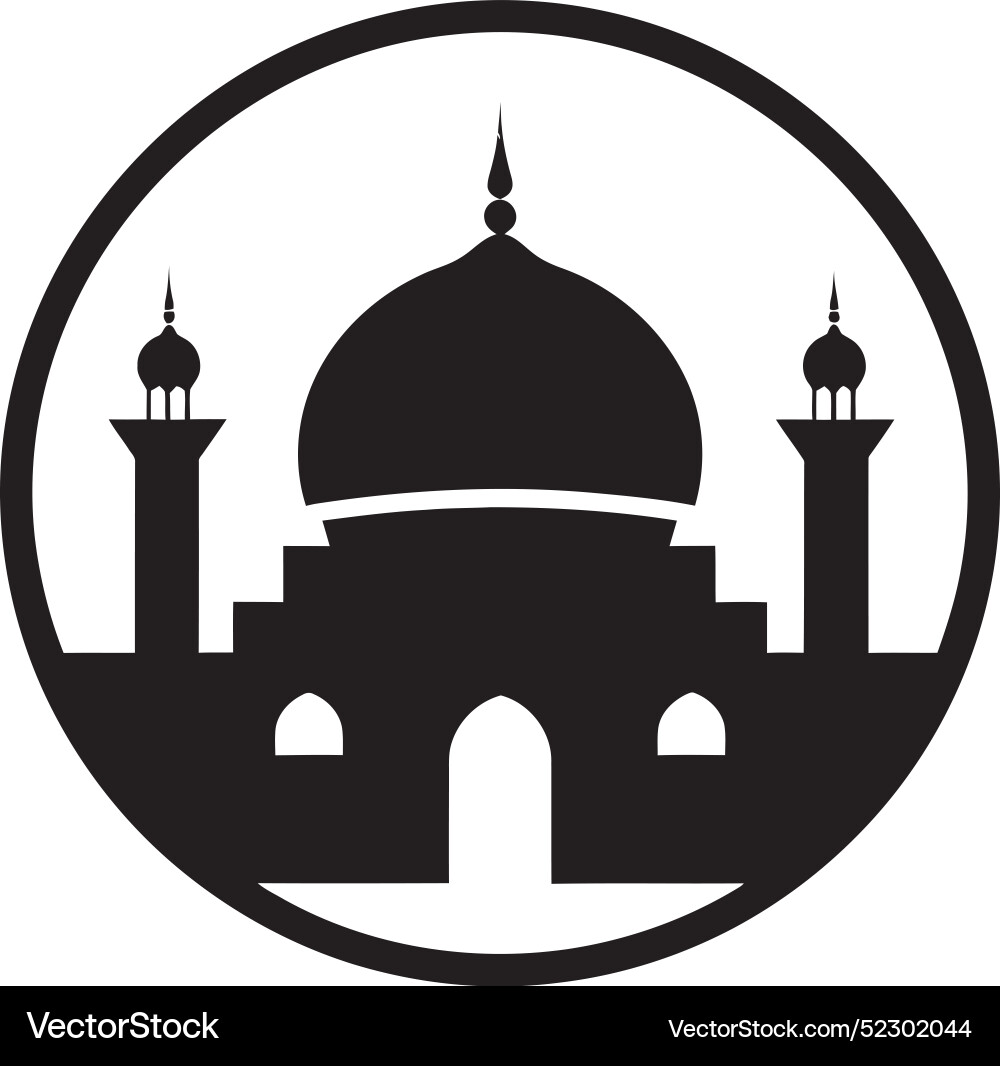 Intricate black design mosque artworkmonochrome Vector Image
