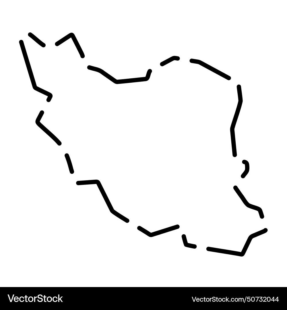 Iran simplified broken outline map Royalty Free Vector Image