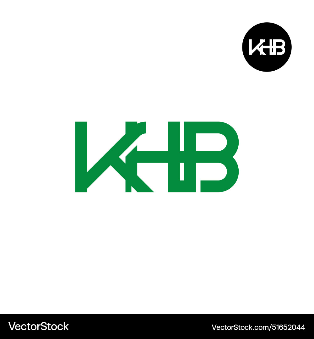 Khb logo letter monogram design Royalty Free Vector Image