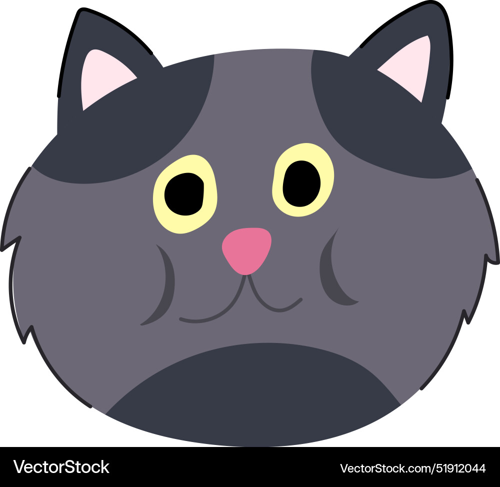 Kitten cat face cartoon Royalty Free Vector Image