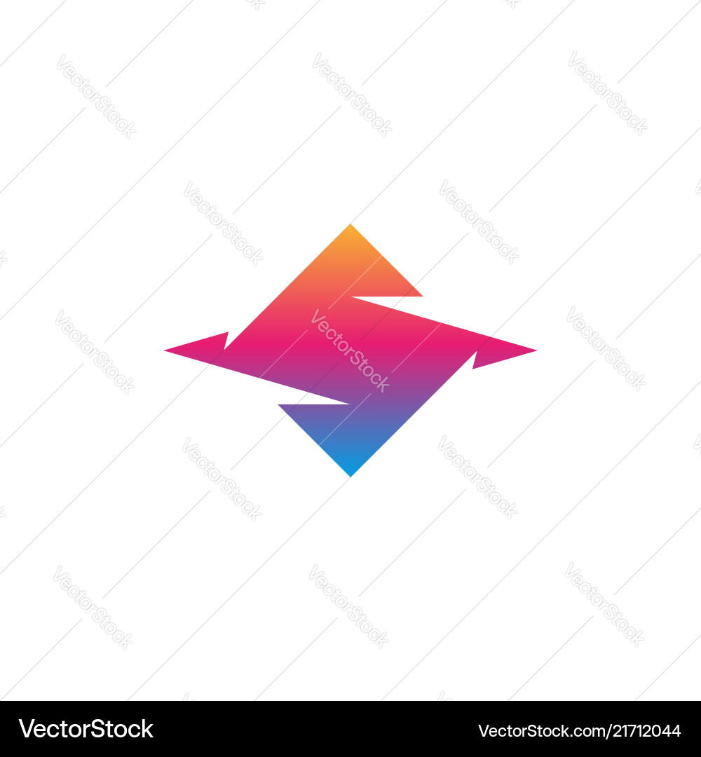 Letter s logo abstract hooked geometric shape Vector Image
