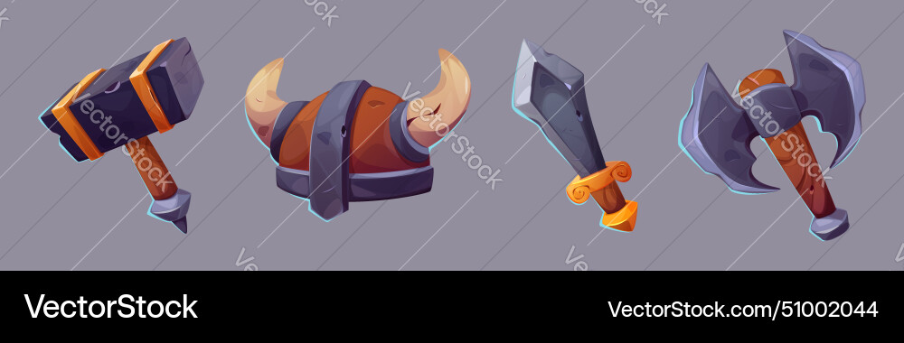 Medieval viking fantasy game rpg ui icon Vector Image
