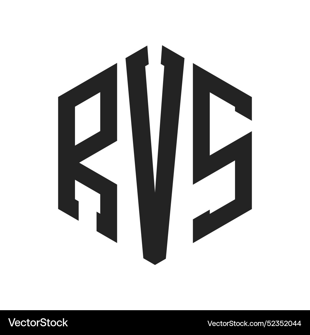 Rvs logo design initial letter monogram Royalty Free Vector