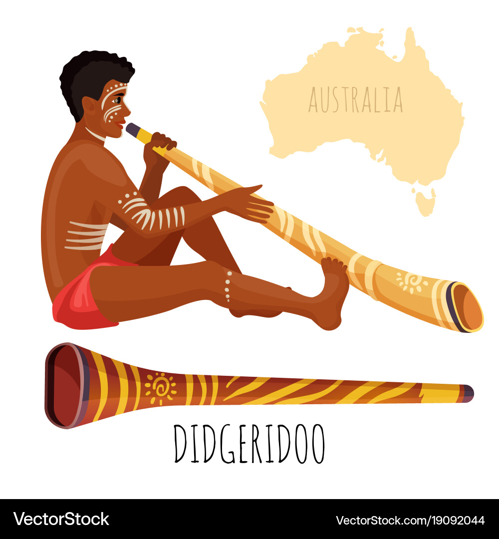 Swarthy man with white paint on face plays Vector Image