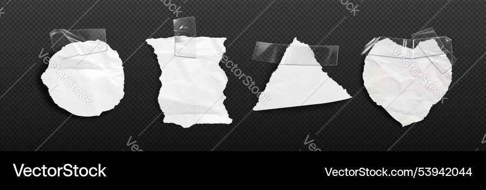 Torn crumpled white notebook paper shape Vector Image