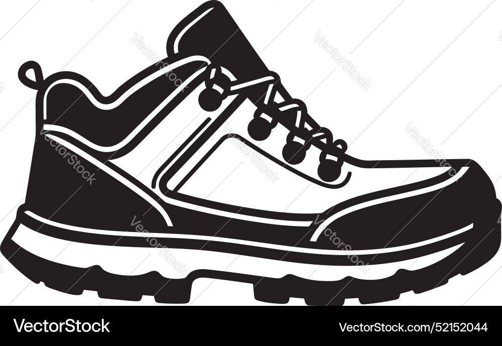 Trail treader iconic shoe logo adventure step Vector Image