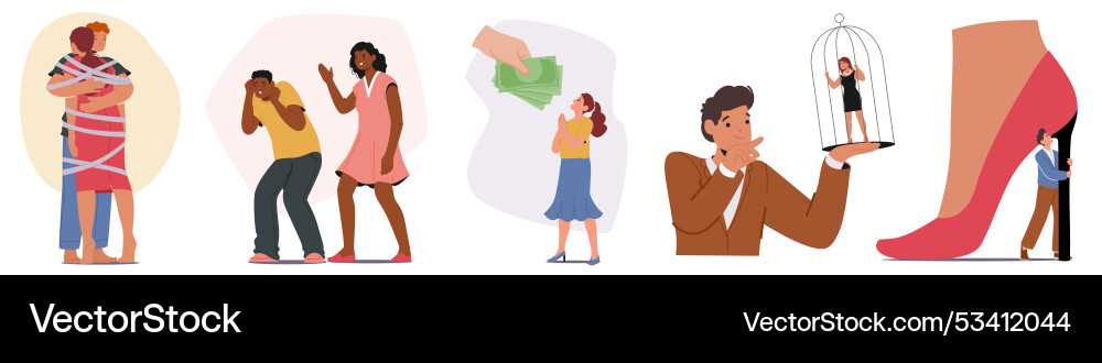 Various forms of toxic relationships Royalty Free Vector