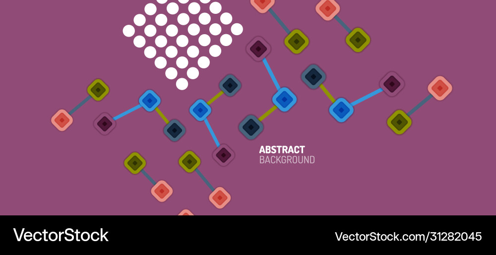 Abstract square dot connections flat style Vector Image