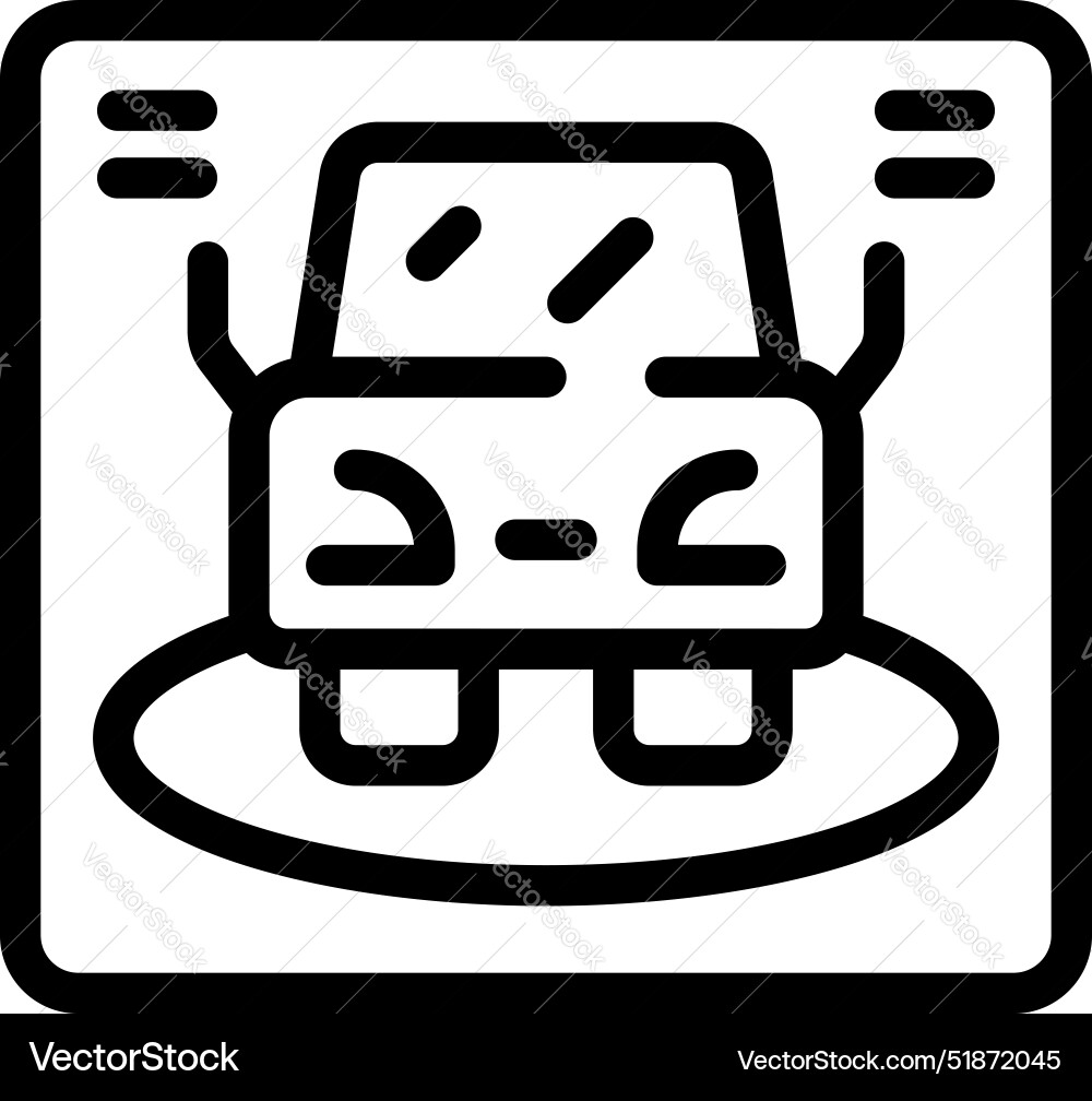 Car parking sensor detecting vehicle in spot icon Vector Image