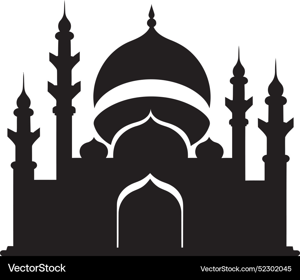 Contrast in design black mosque imagesleek Vector Image