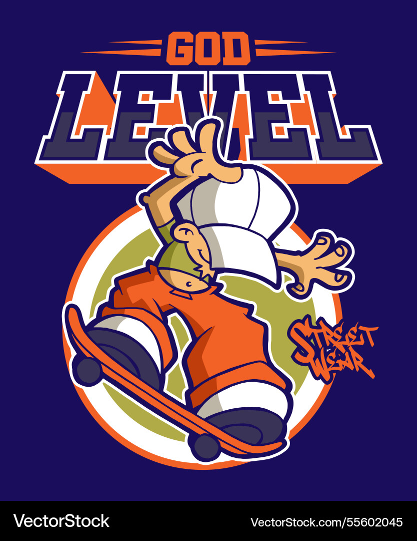 God level cartoon design Royalty Free Vector Image