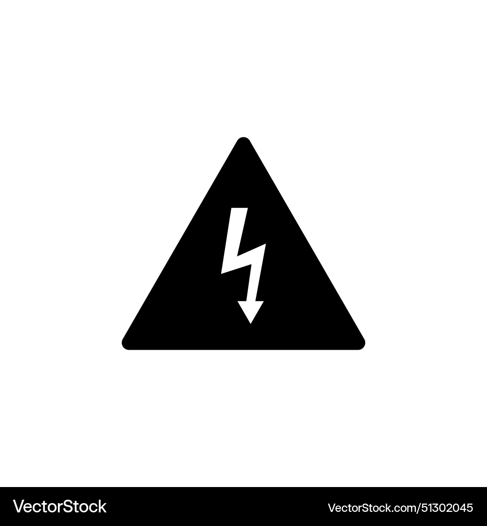 High voltage attention electric danger flat icon Vector Image