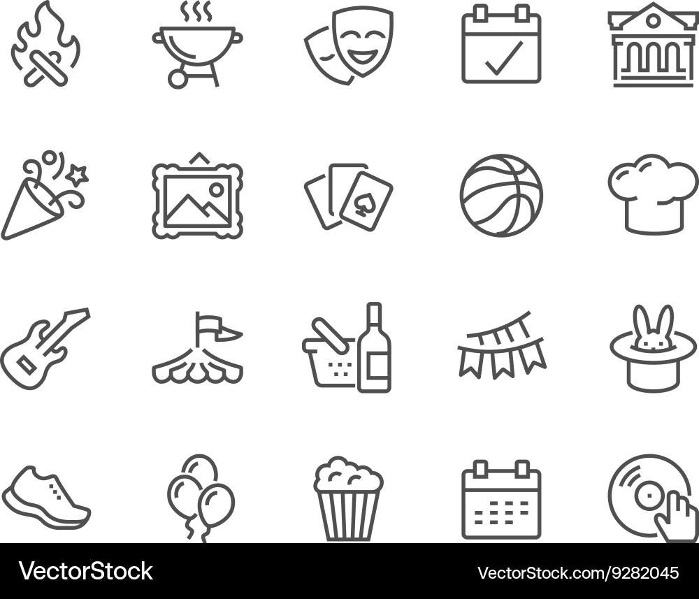 Line event icons Royalty Free Vector Image - VectorStock