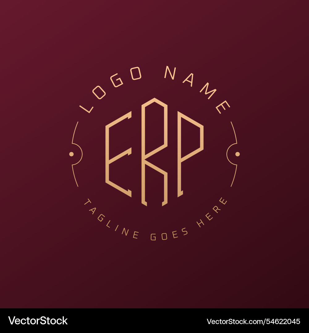 Luxury erp logo design elegant letter erp Vector Image