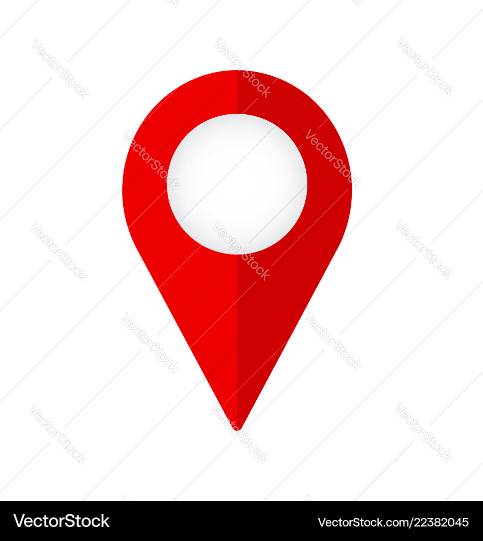 Modern Red Map Pin Icon - Flat Style Royalty Free Vector