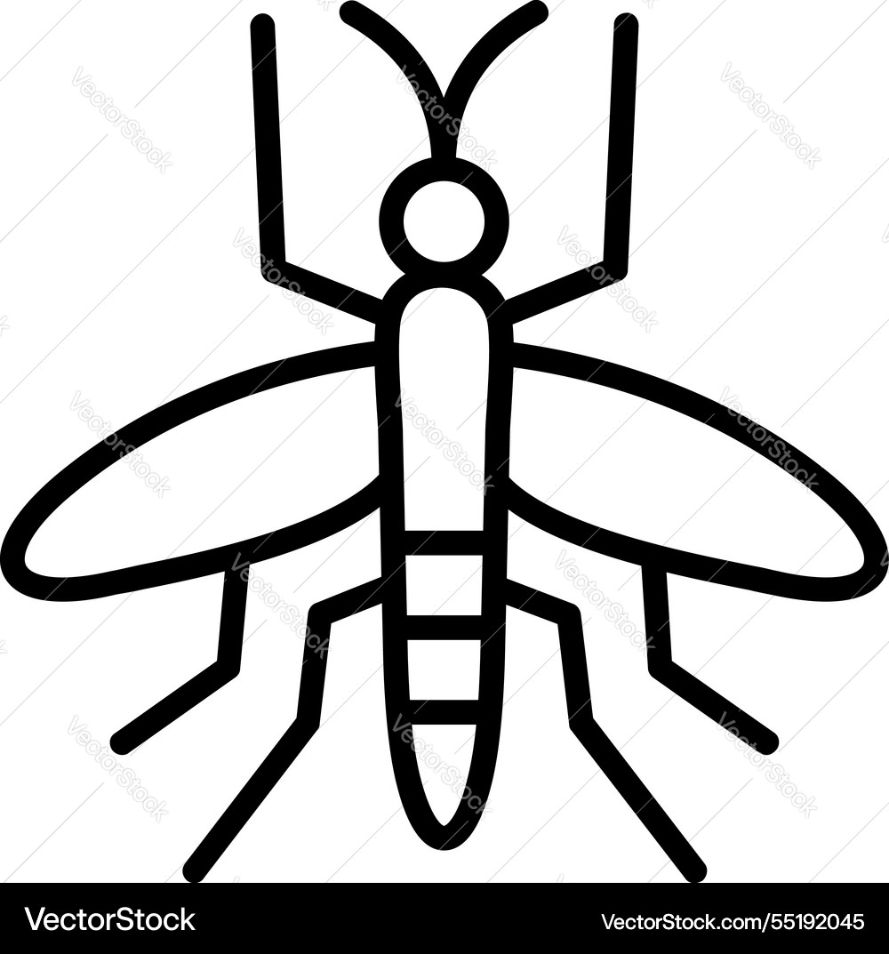 Mosquito line icon design Royalty Free Vector Image