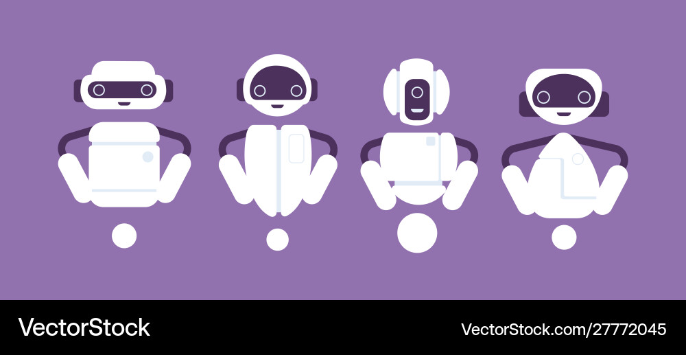 Robot cartoon home electronic assistant front Vector Image