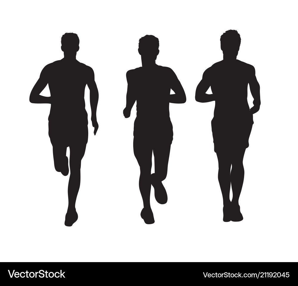 Runner silhouettes Royalty Free Vector Image - VectorStock