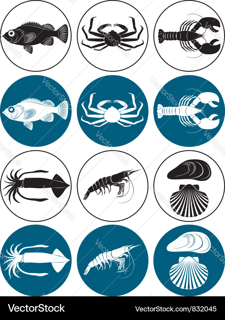 Seafood Royalty Free Vector Image - VectorStock