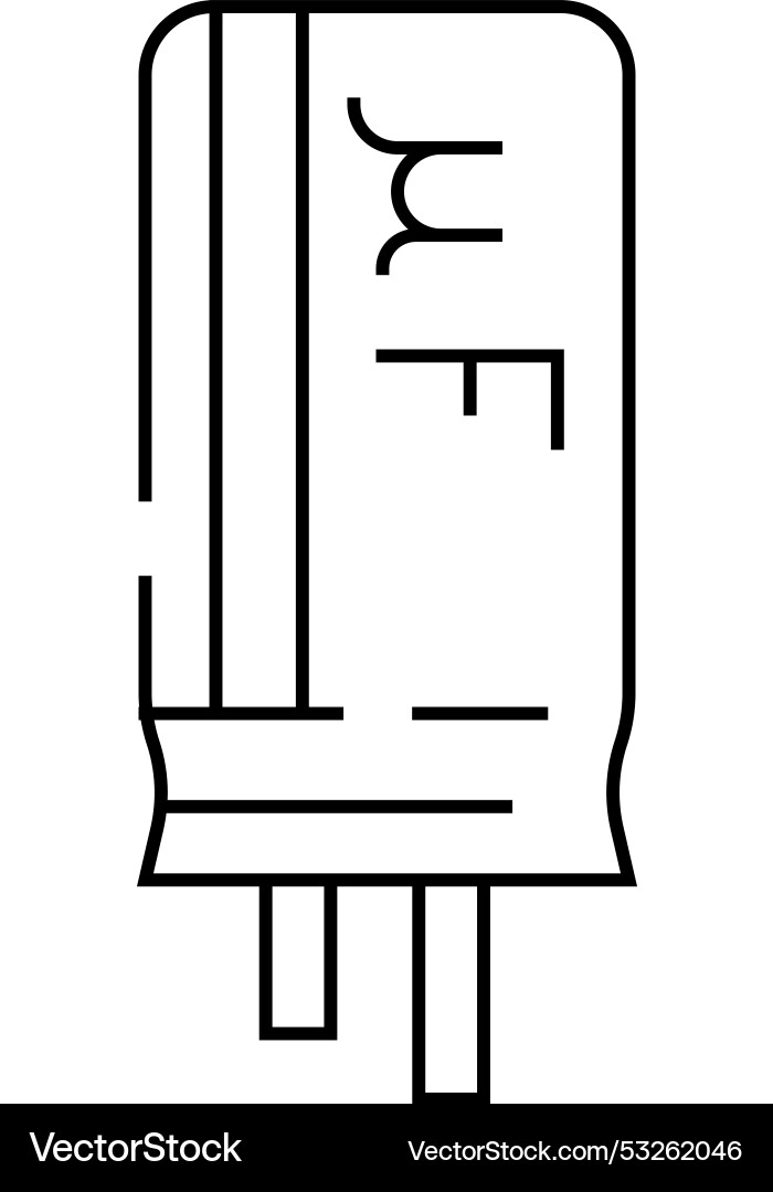 Capacitor electrical engineer line icon Royalty Free Vector