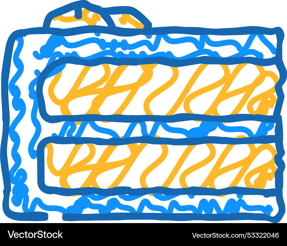 Carrot cake slice food snack icon doodle Vector Image