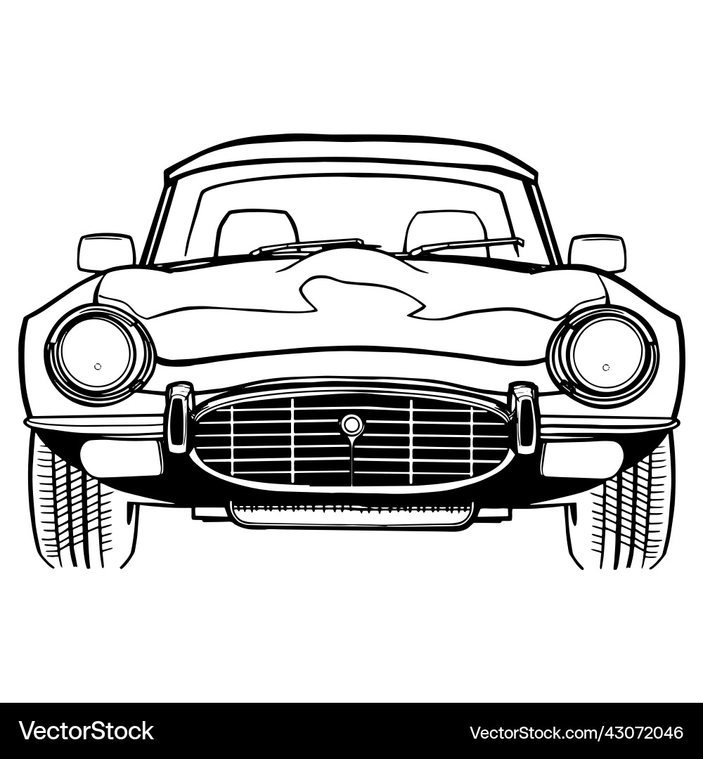 Cute Coupe Drawing Royalty Free Vector Image - VectorStock