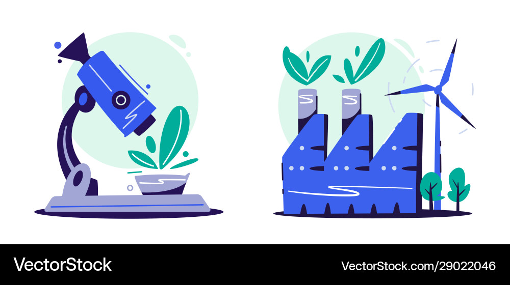 Eco research cartoon ecology Royalty Free Vector Image