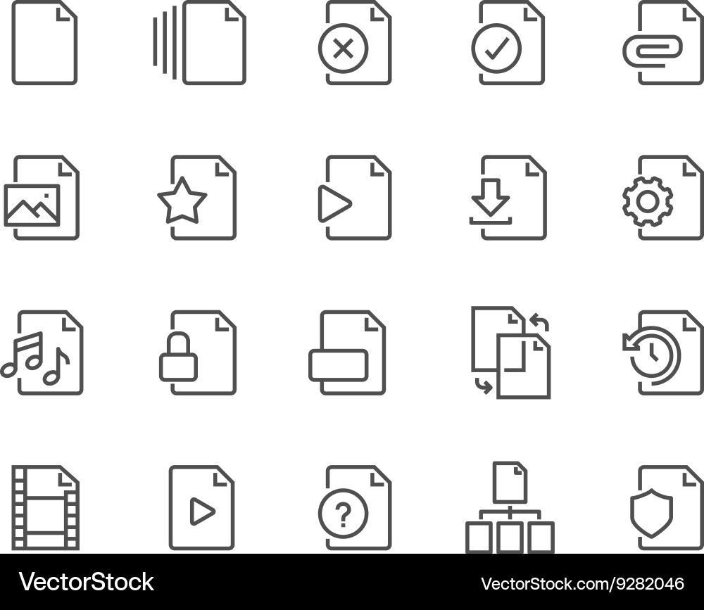 Line file icons Royalty Free Vector Image - VectorStock