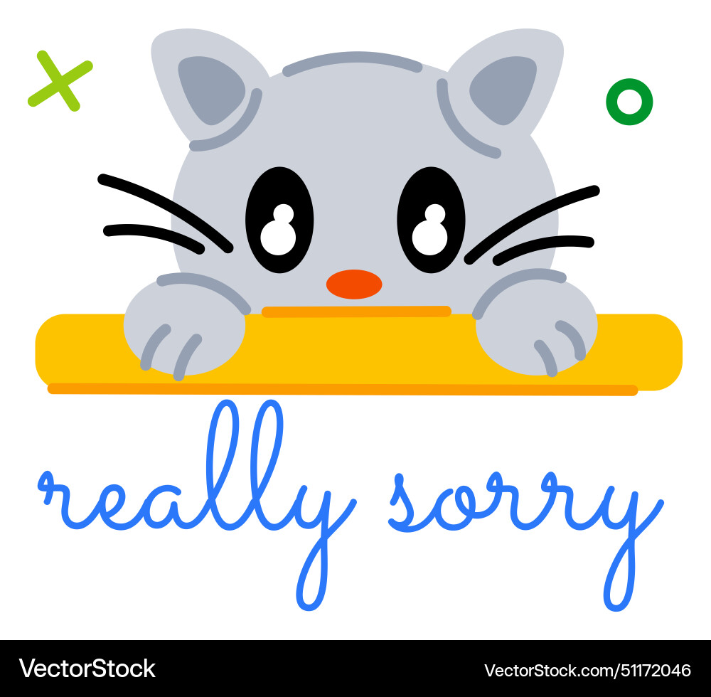 Sad cat Royalty Free Vector Image - VectorStock