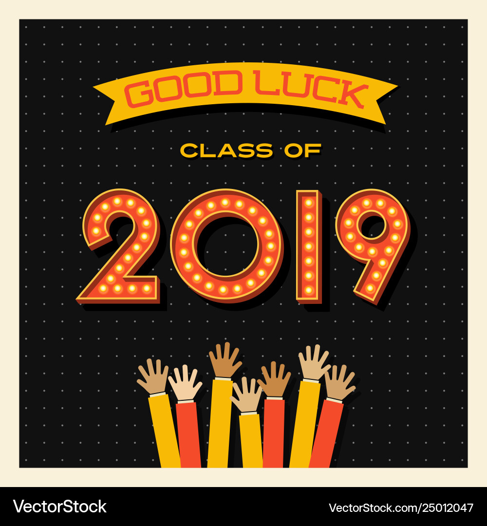 2019 graduation card or banner sign Royalty Free Vector