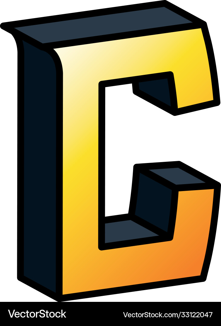 3d c letter design Royalty Free Vector Image - VectorStock