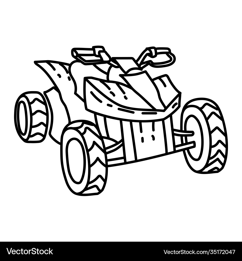 Atv beach icon doodle hand drawn or outline Vector Image