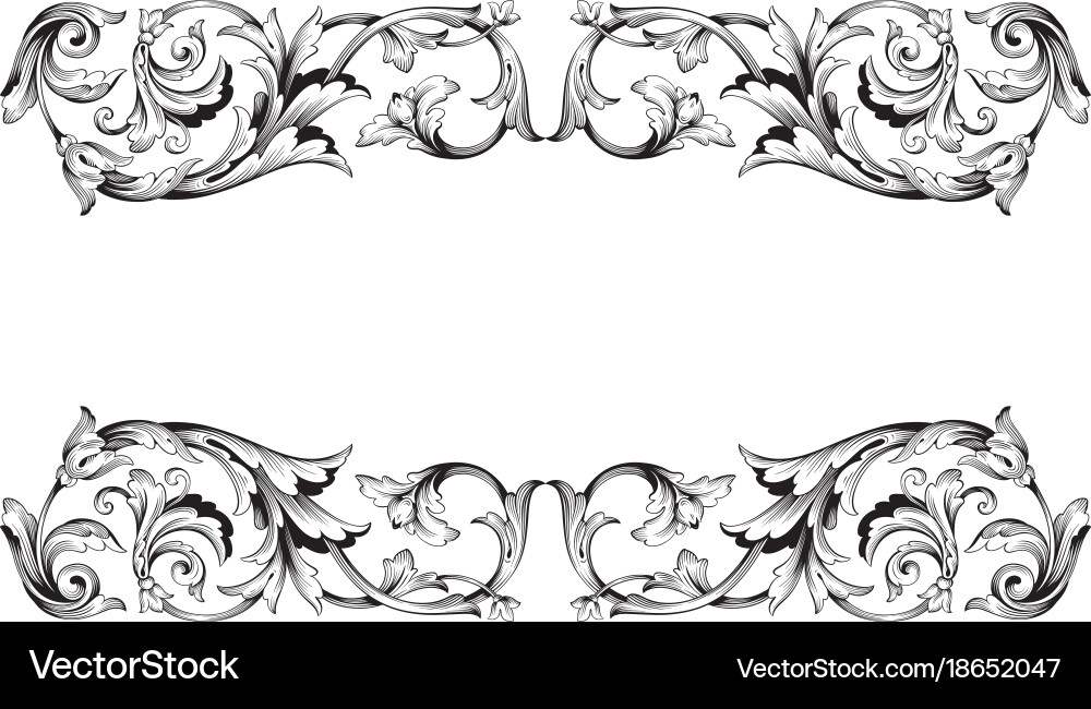 Baroque Ornamental Scroll Royalty Free Vector Image