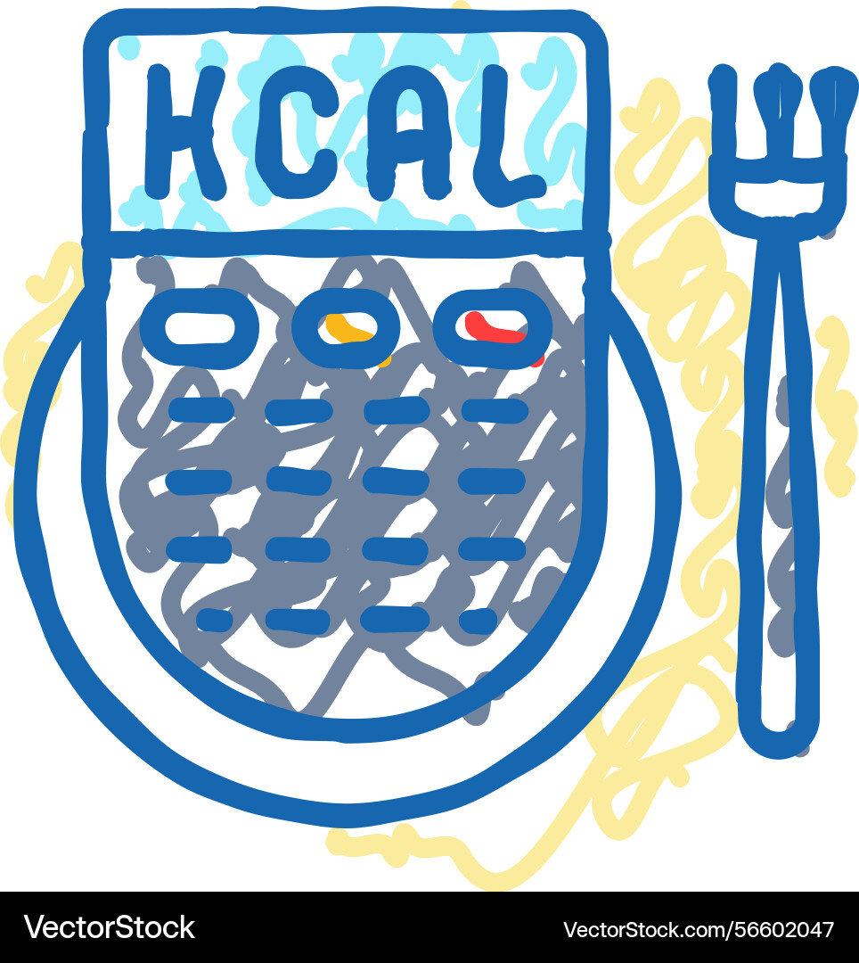 Caloric intake obesity overweight icon doodle Vector Image
