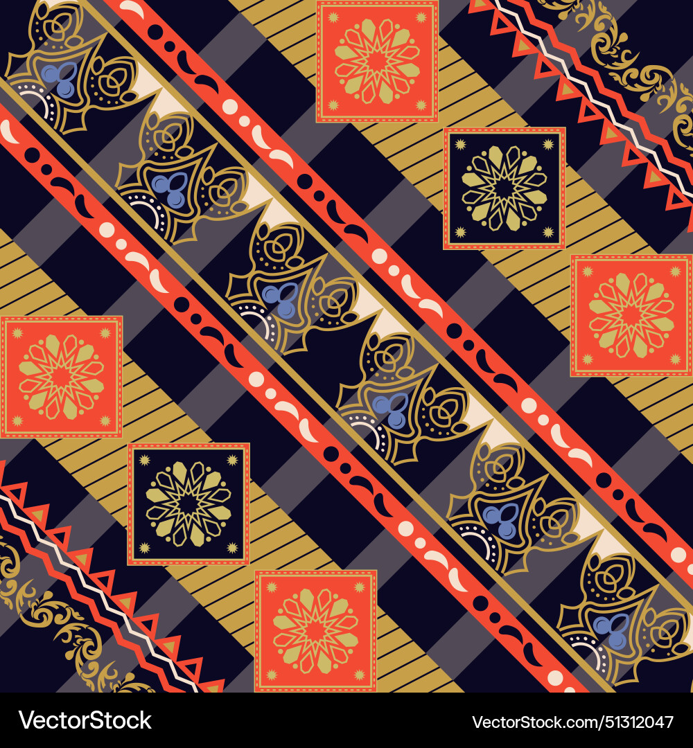 Colorful batik indonesia pattern textile fashion Vector Image